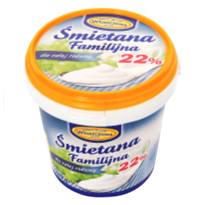 Сметана Wtoszczowa Семейная 22 % 1 кг. שמנת חמוצה ⋆ Русфуд - продукты с ...