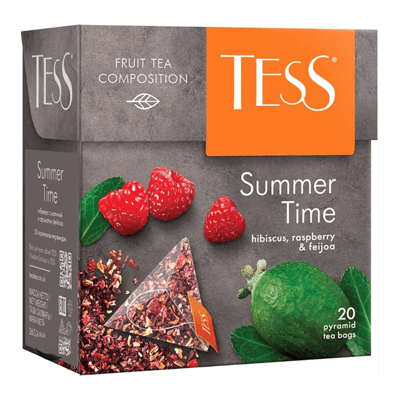 Чай гибискус с малиной и ароматом фейхоа Tess Summer Time 20 пирамидок ...