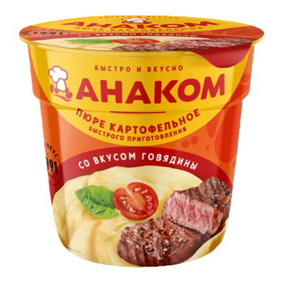 Пюре картофельное быстрого приготовления Anakom со вкусом говядины 40 ...